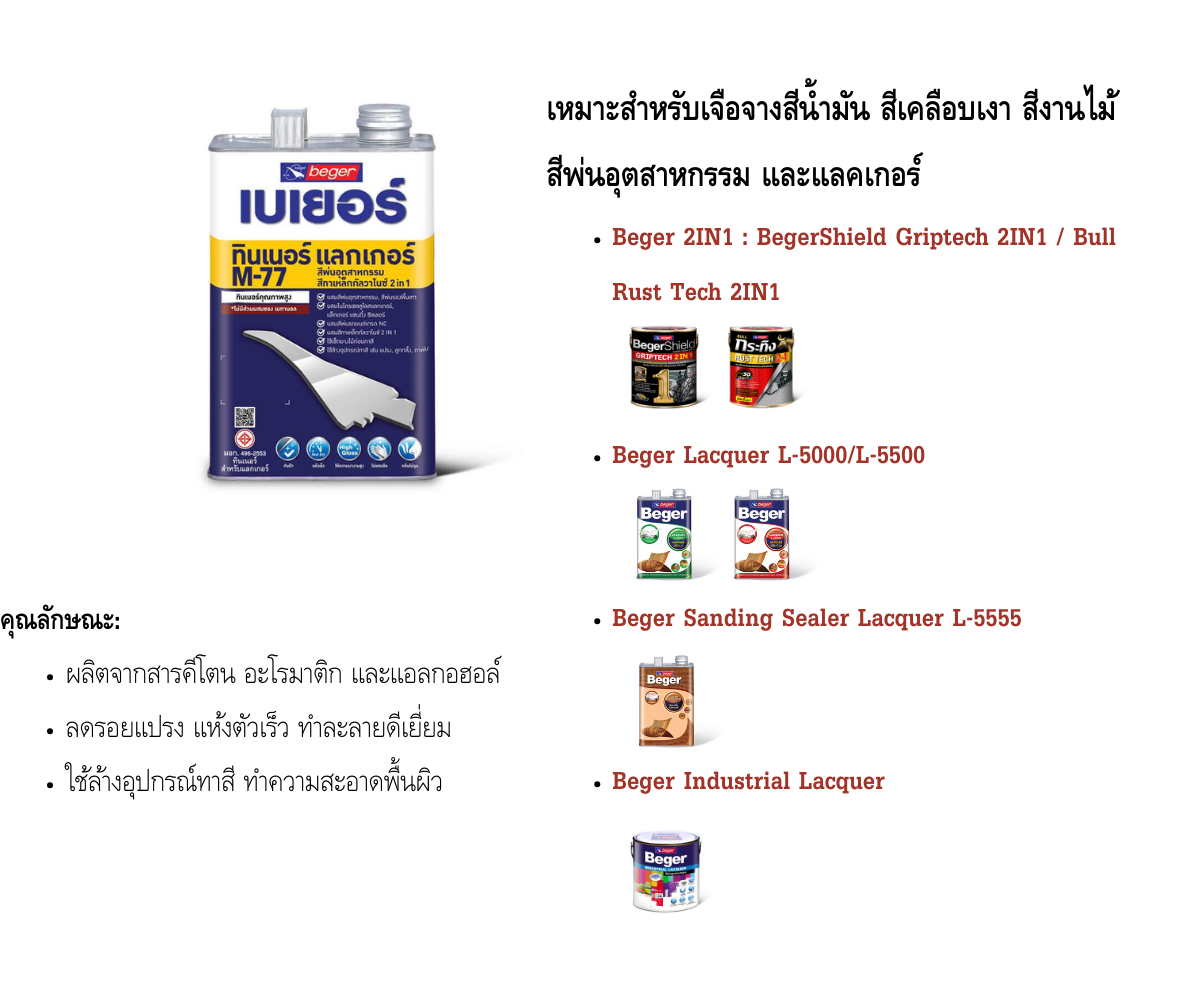 รวมทินเนอร์ทุกเบอร์จากเบเยอร์ รุ่นนี้ใช้กับสีอะไร มาดูกัน!